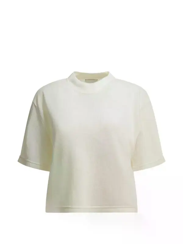 SA SU PHI Cashmere Cropped T-shirt - Neutrals