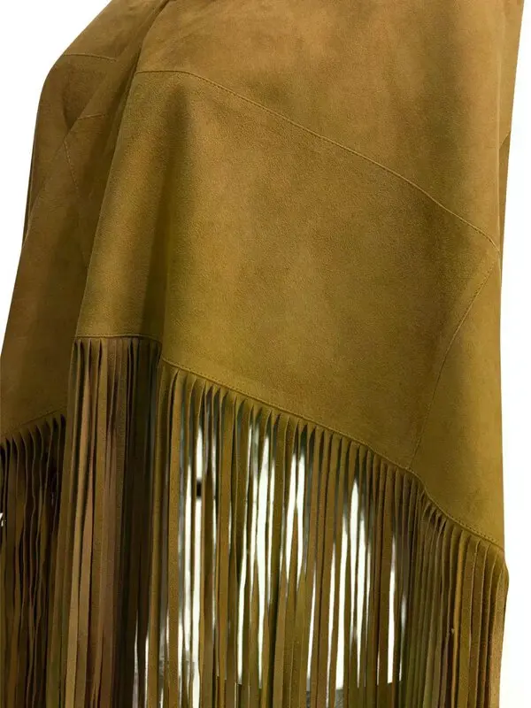 FURLING BY GIANI Fringe-trimmed Suede Scarf