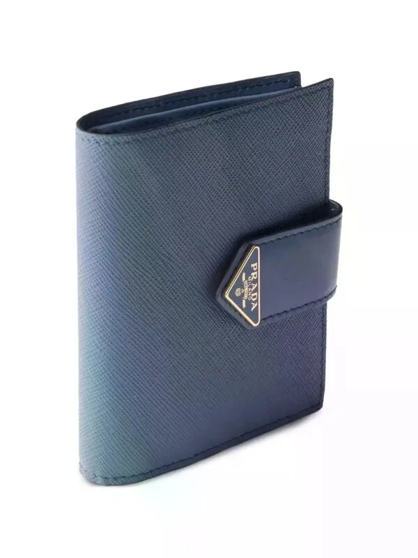 Prada Small Saffiano And Smooth Leather Wallet