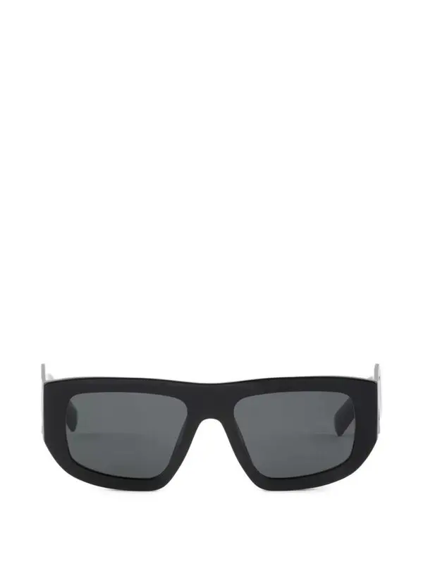 Prada Acetate Sunglasses With Engraved Triangle Logo - Black