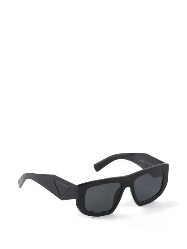 Prada Acetate Sunglasses With Engraved Triangle Logo - Black
