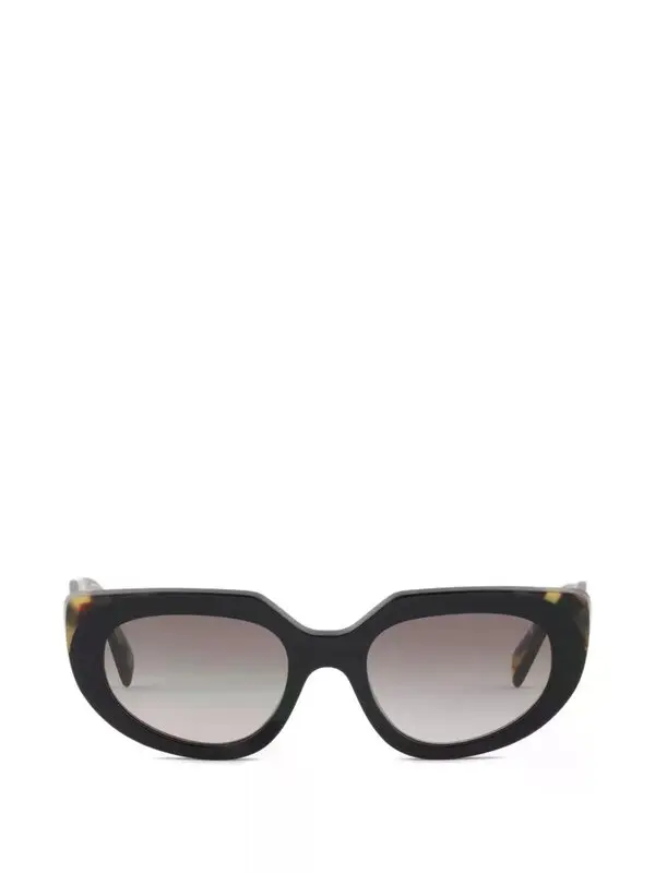 Prada Acetate Oval Sunglasses - Black