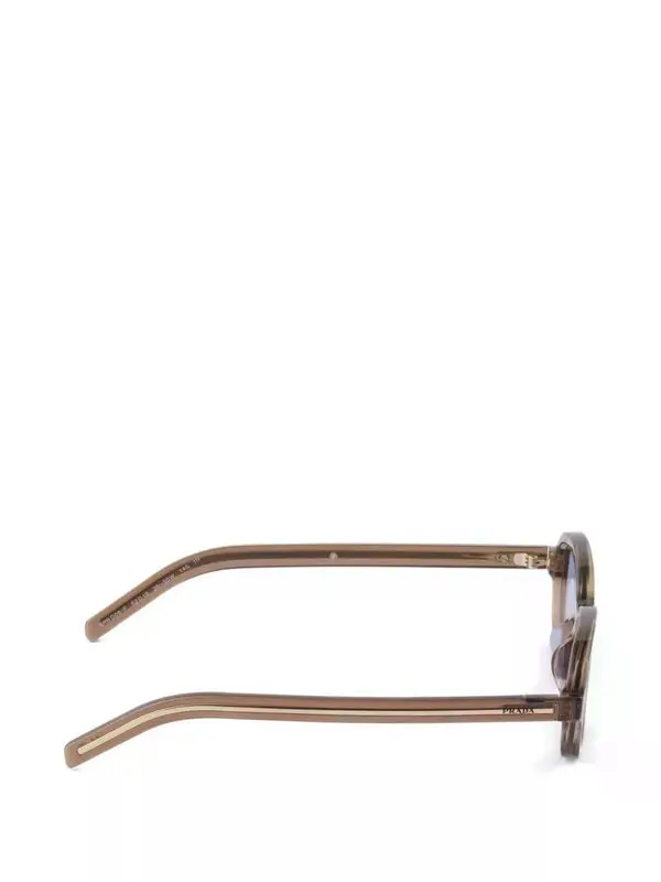 Prada Acetate Oval Sunglasses With Metal Plaque