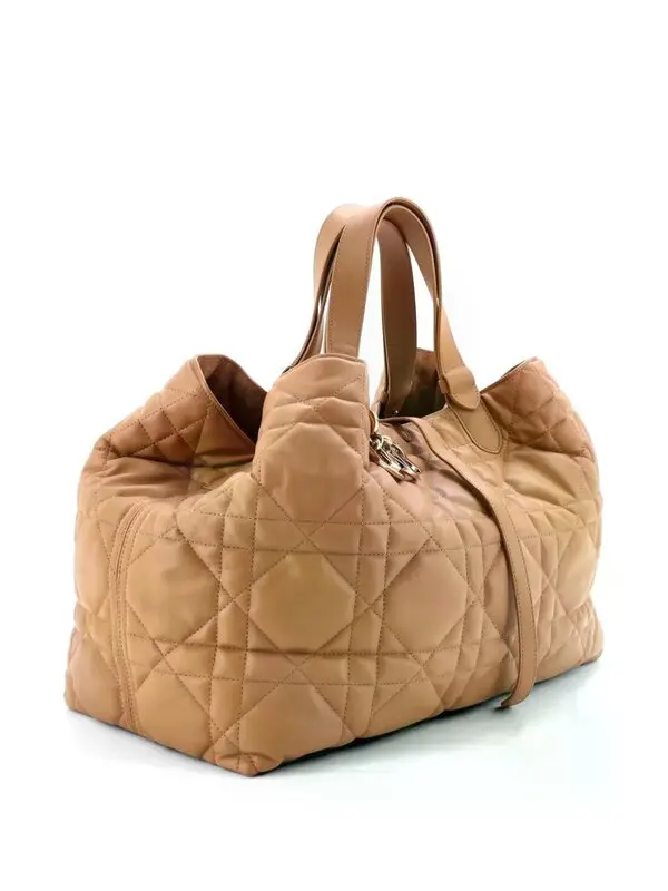 Dior Quilted Calfskin Tote Bag - Brown
