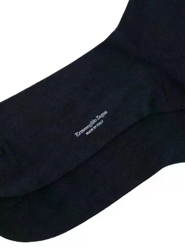 Zegna Fine Knit Ribbed Calf Length Socks