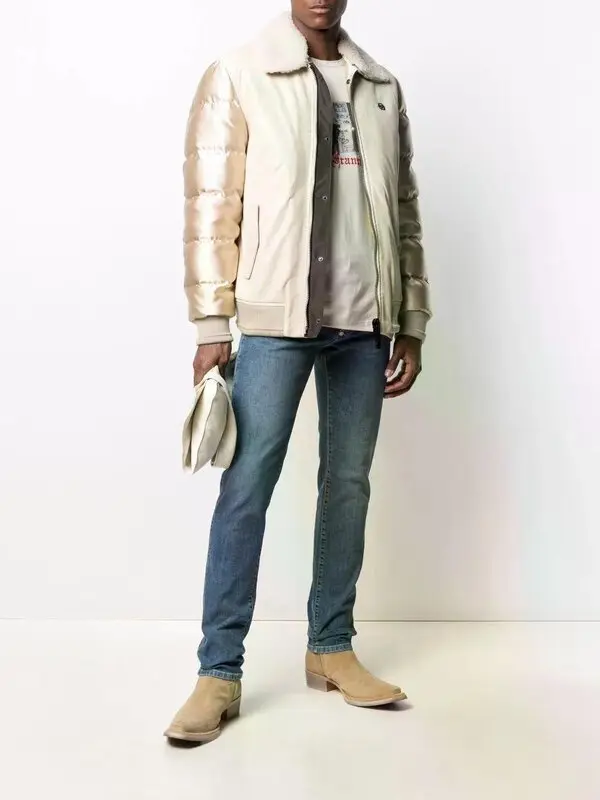 Philipp Plein Metallic Padded Jacket With Shearling Lining