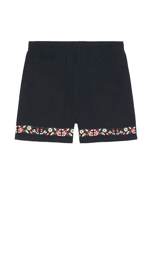 FOUND Embroidery Twill Floral Shorts
