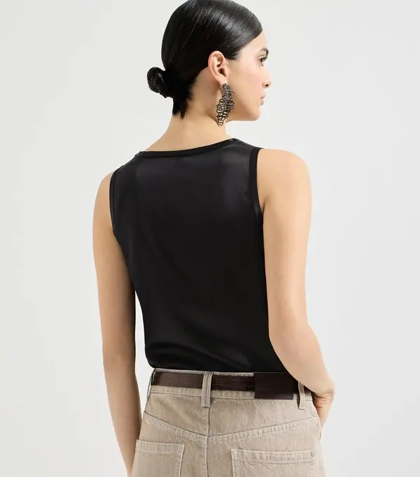 Brunello Cucinelli Stretch-silk Reversible Tank Top