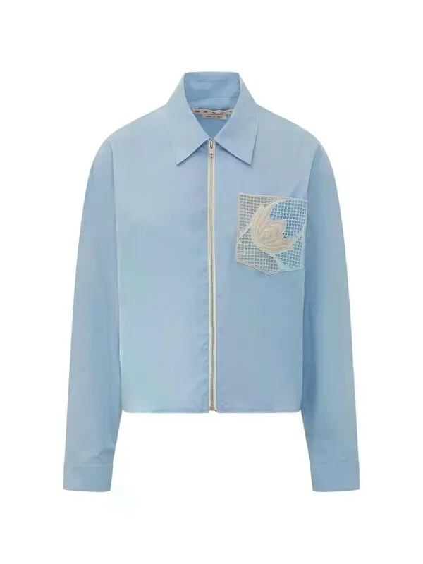 Marni Lace-detail Pocket Shirt - Blue