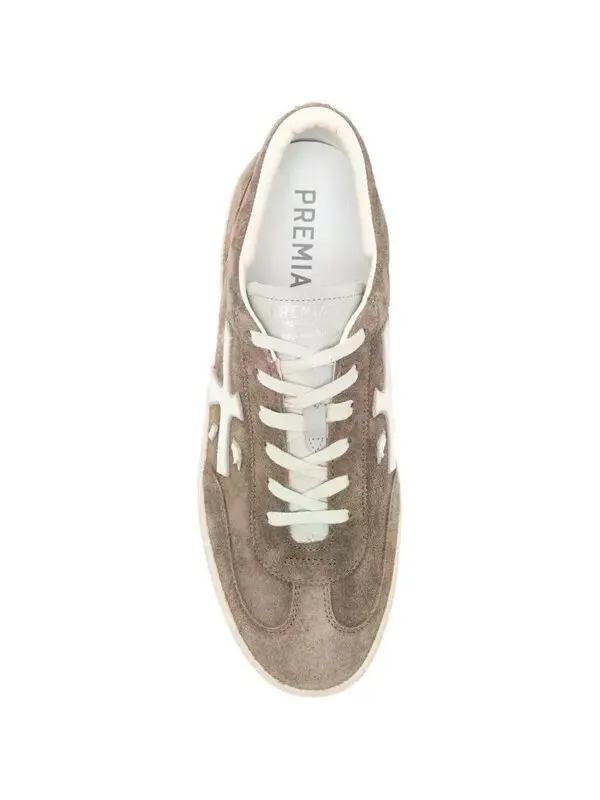 Premiata David Logo-patch Suede Sneakers - Brown