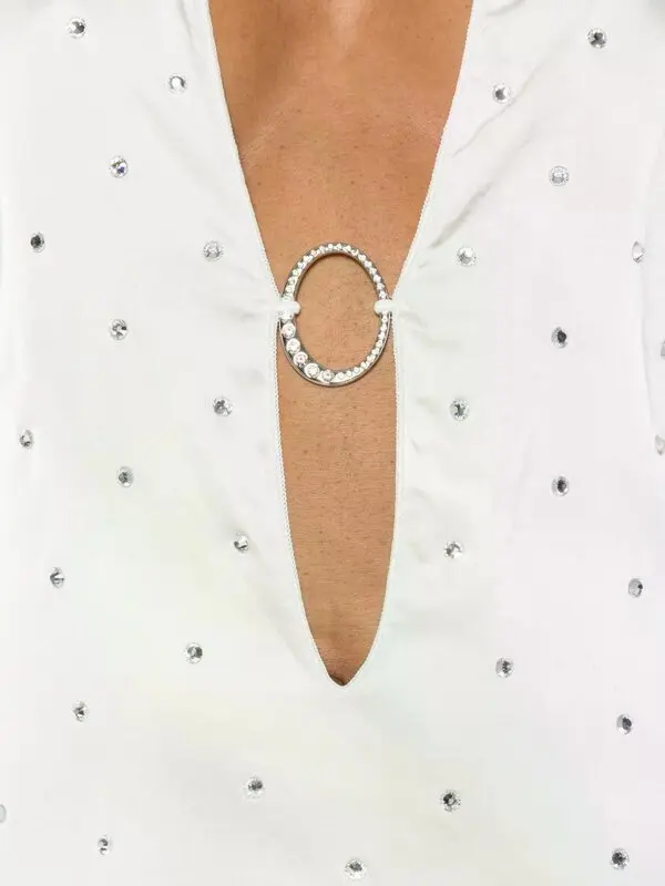 Oseree Crystal-embellished Ring Detail Mini Dress