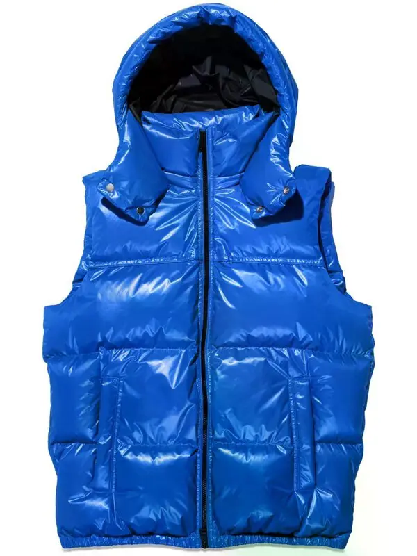 PURPLE BRAND Logo-print Padded Gilet - Blue
