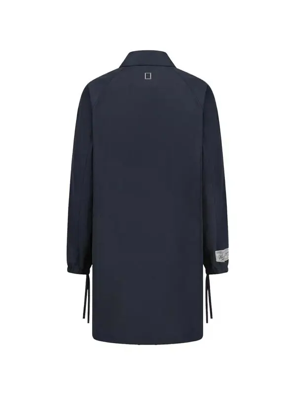 WOOYOUNGMI Drawstring Cuff Logo Plaque Coat