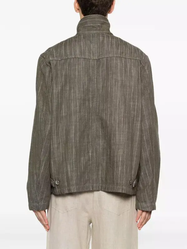SUNFLOWER Labour Stripe-pattern Button-up Jacket