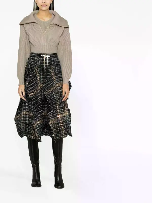 CHARLES JEFFREY Check Midi Skirt