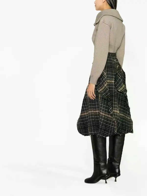 CHARLES JEFFREY Check Midi Skirt
