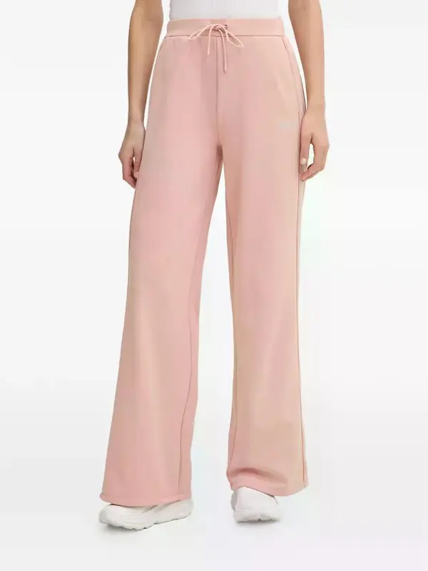 Guess Wide Leg Track Pants With Waist Tie And Side Stripe Detail - Pink