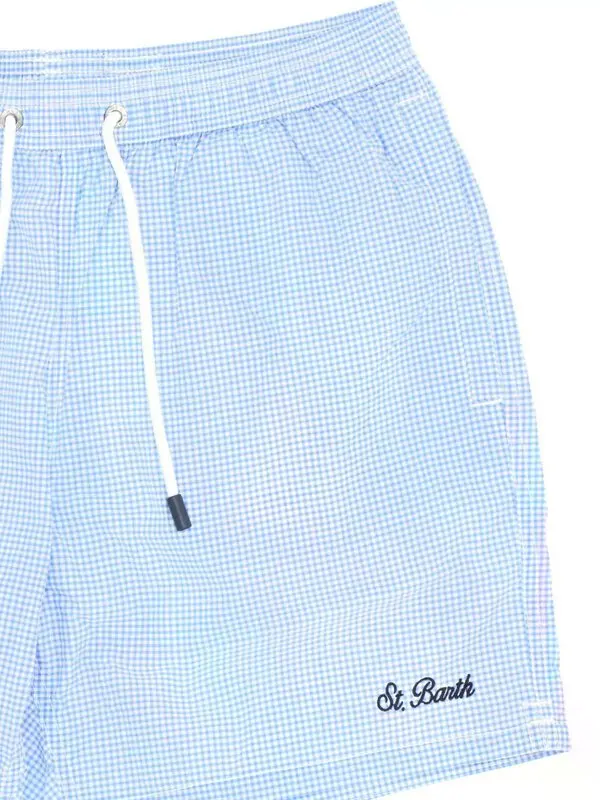 MC2 SAINT BARTH Gingham Swim Shorts - Blue