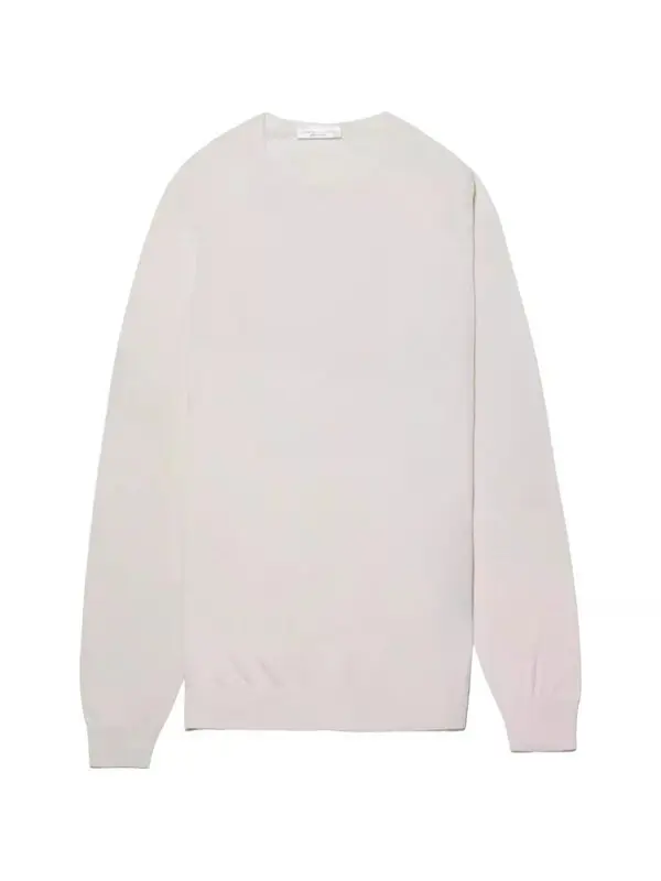 ROBERTO COLLINA Crew Neck Long Sleeve Sweater - Neutrals