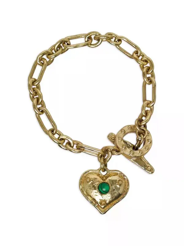ALEMAIS Malachite Heart Charm Bracelet - Gold