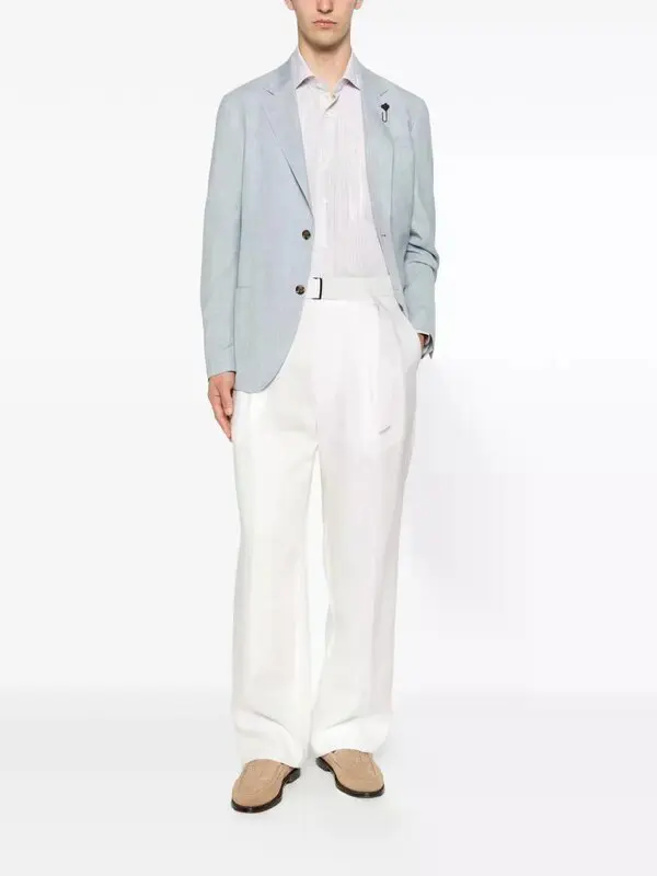 Eleventy Striped-pattern Spread-collar Shirt