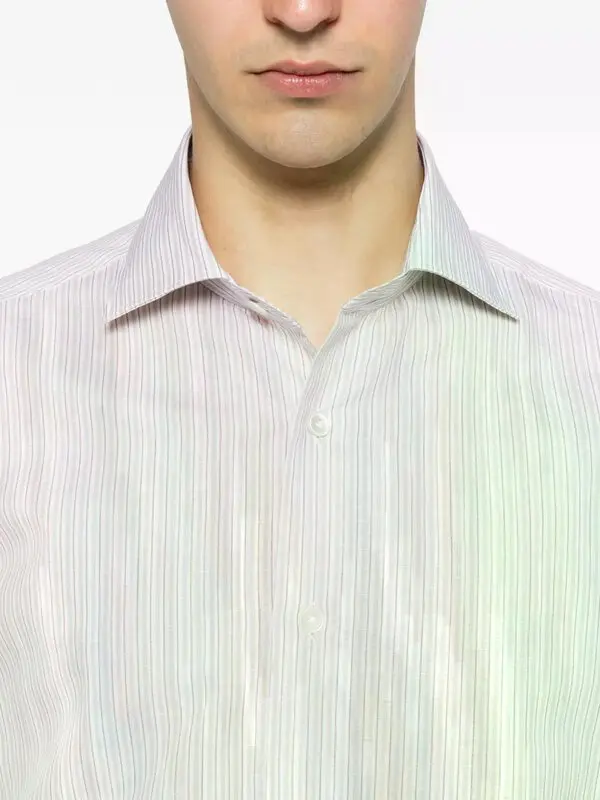 Eleventy Striped-pattern Spread-collar Shirt