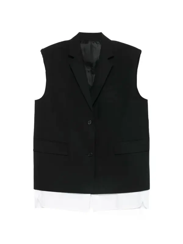 JUUN.J Sleeveless Layered Waistcoat - Black