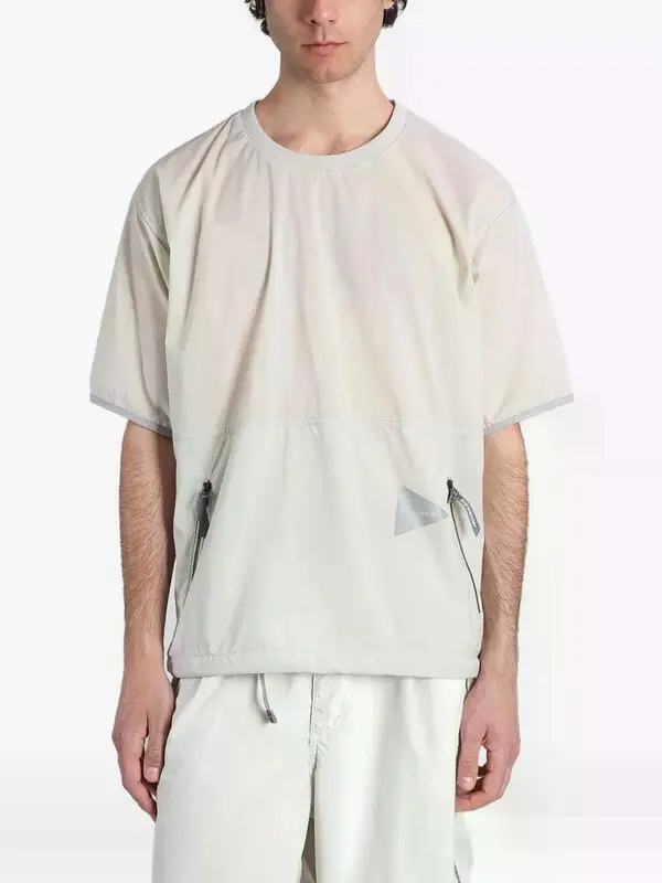 AND WANDER Pertex Quantum Air Logo-print Zip-pocket T-shirt