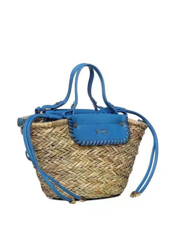 V°73 Woven Beach Bag With Whipstitch Trim