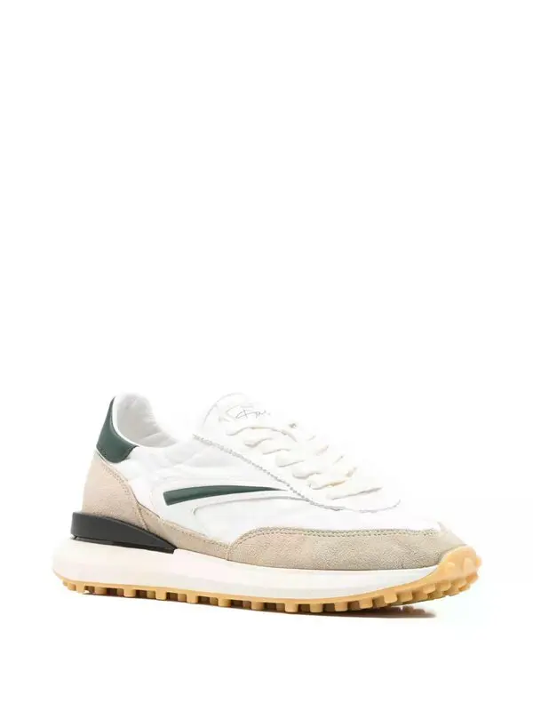 D.a.t.e. Panelled Suede-trim Round Toe Sneakers - White