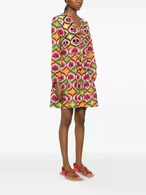 CONNOR&BLAKE Sequin-embellished Geometric-print Mini Dress