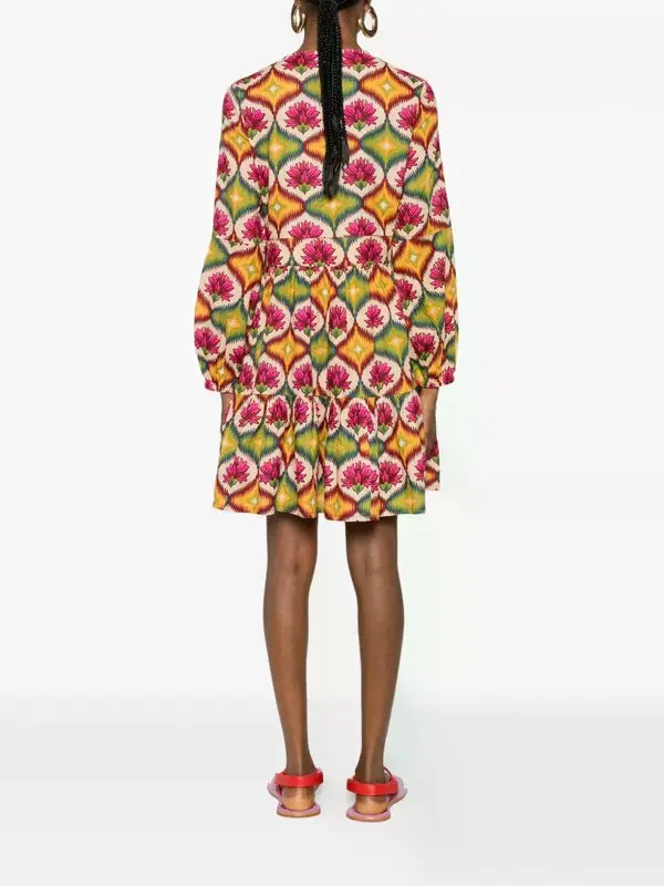 CONNOR&BLAKE Sequin-embellished Geometric-print Mini Dress