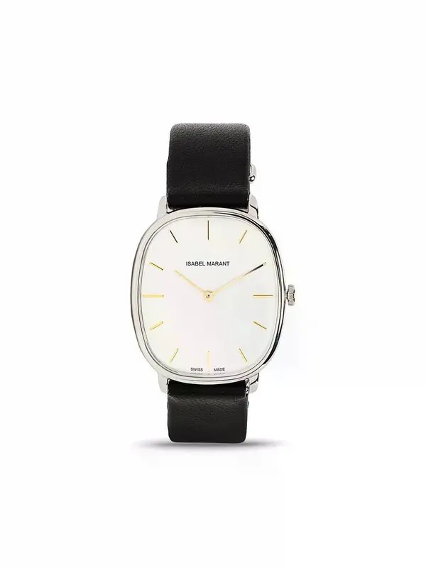 Isabel Marant Étoile Oval Quartz Watch With Leather Strap - Grey