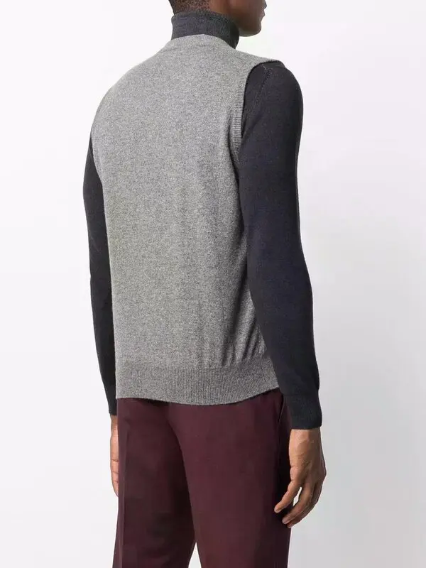 DELL'OGLIO Cashmere V-neck Cardigan - Grey