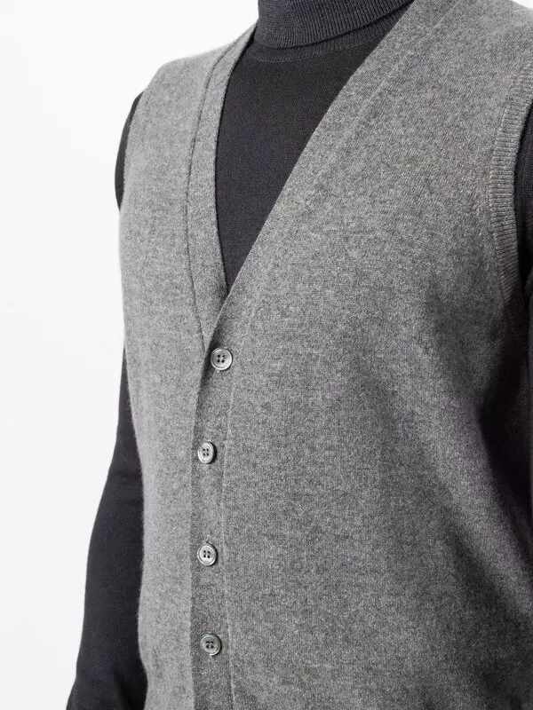DELL'OGLIO Cashmere V-neck Cardigan - Grey