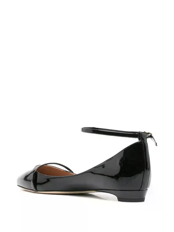 MALONE SOULIERS Mary Ankle-strap Ballet Flats - Black