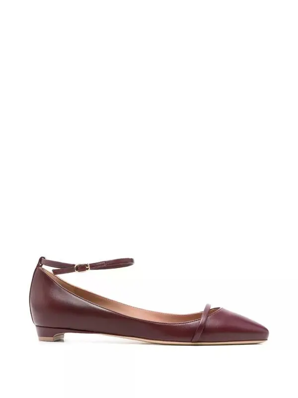 MALONE SOULIERS Mary Ankle-strap Ballet Flats - Red