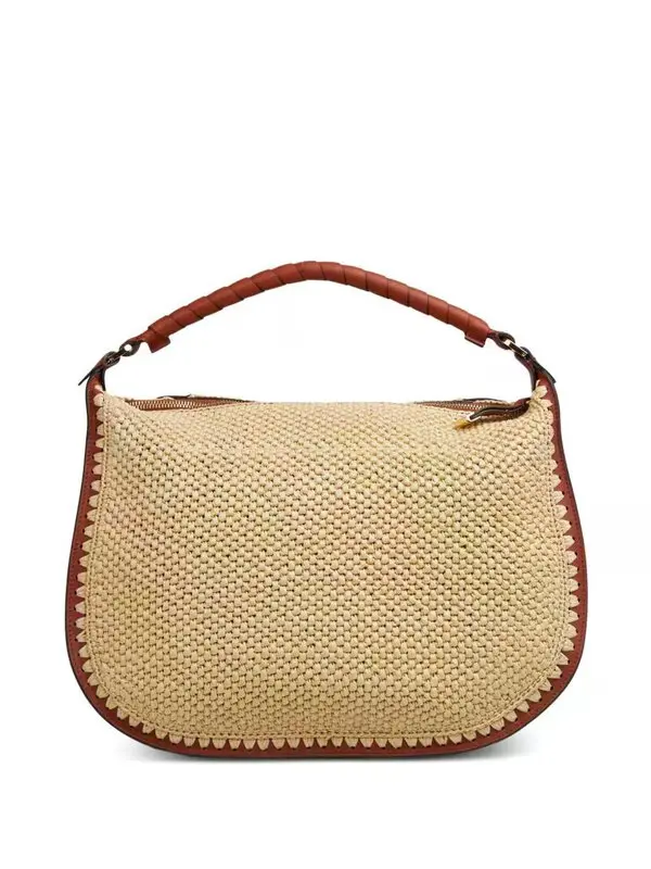 Chloé Marcie Raffia-effect Shoulder Bag - Neutrals