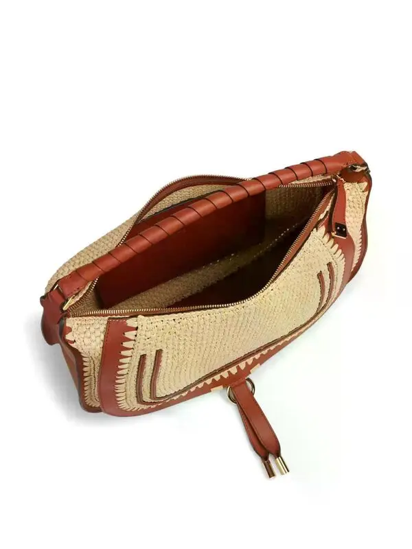Chloé Marcie Raffia-effect Shoulder Bag - Neutrals