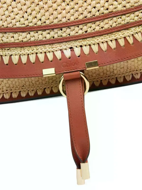 Chloé Marcie Raffia-effect Shoulder Bag - Neutrals