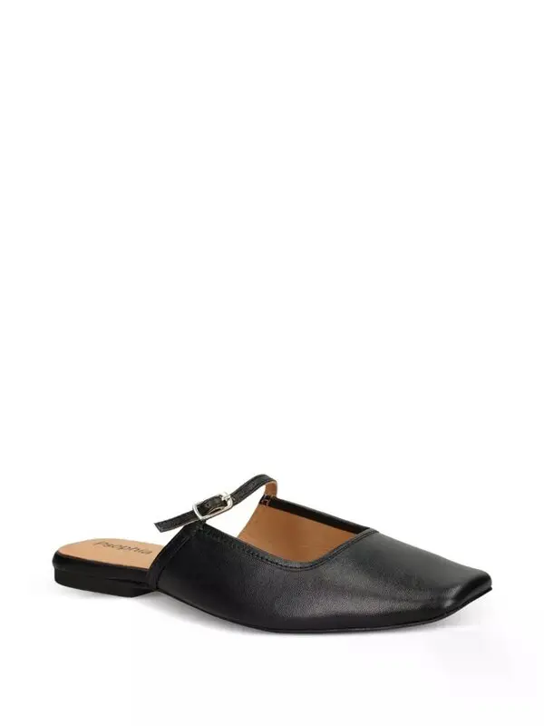 PSOPHIA Leather Buckle Strap Ballet Flats