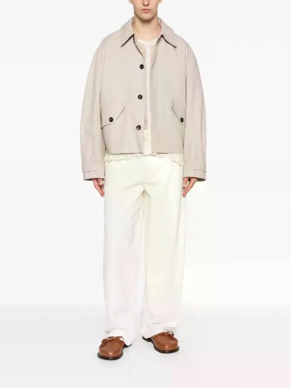 Séfr Beige Cotton Button-up Shirt Jacket