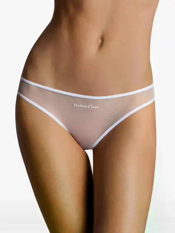 MAISON CLOSE Panorama Mesh Briefs - White