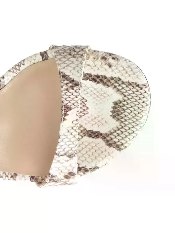STUART WEITZMAN Nudist Slide Snakeskin-effect Sandals - Neutrals