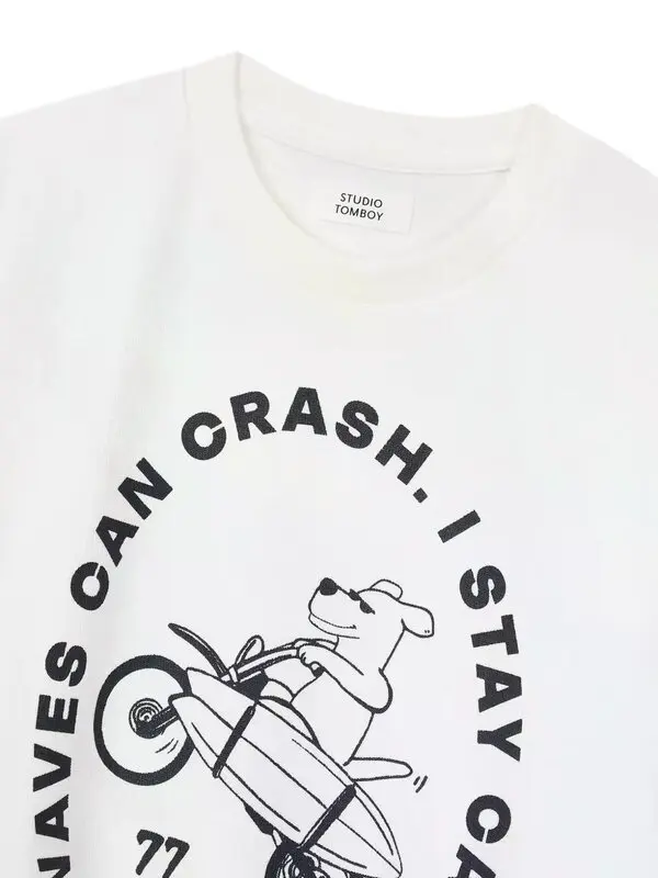 STUDIO TOMBOY Graphic Print Boxy-fit T-shirt - White