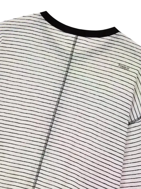 STUDIO TOMBOY Striped Henley T-shirt