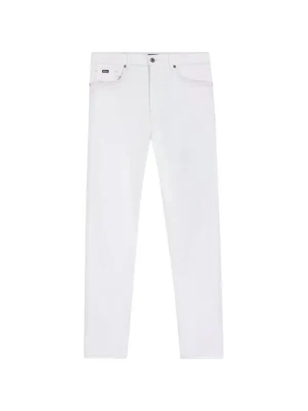 BOSS Logo Patch Slim Cut Jeans - White
