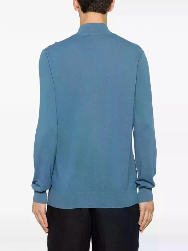 GRAN SASSO Zip-up Knitted Sweatshirt - Blue