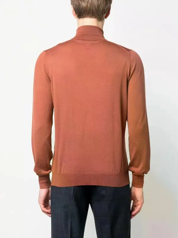LARDINI Wool Roll Neck Sweatshirt - Red