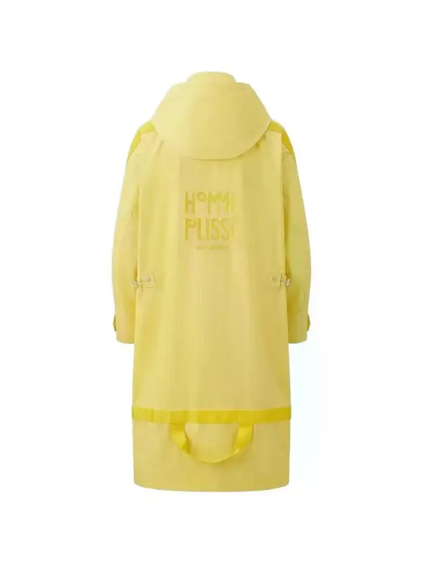 Issey Miyake Hooded Logo-print Coat - Yellow